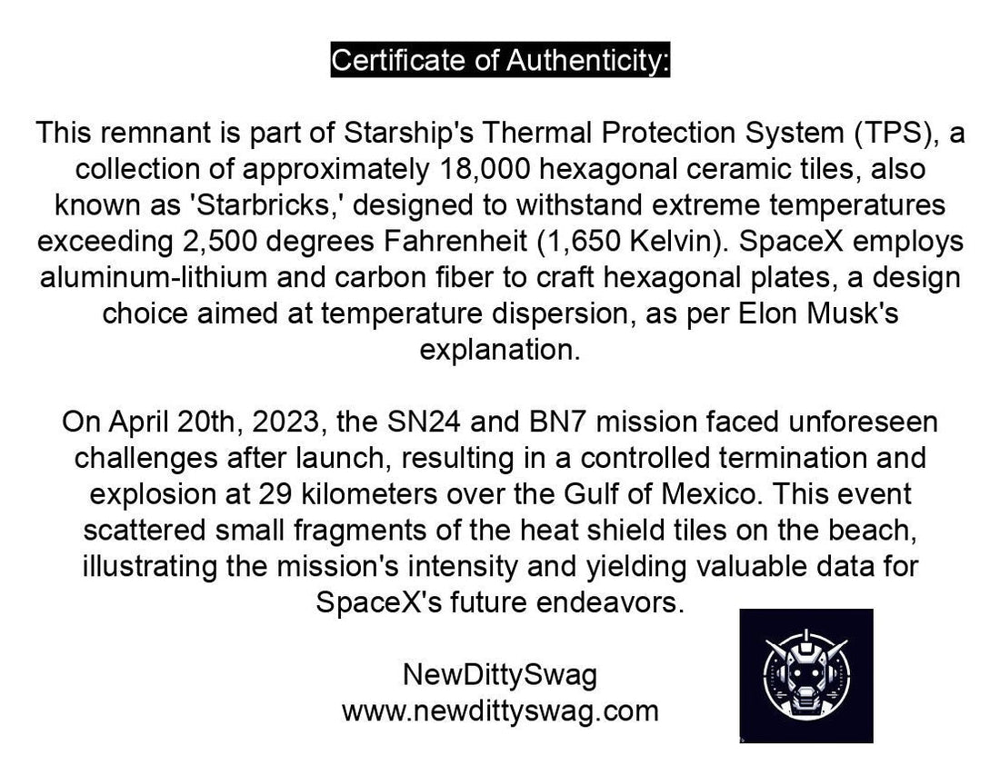 Set of 4 - SpaceX Starship Heat Tile Collectible – NewDittySwag